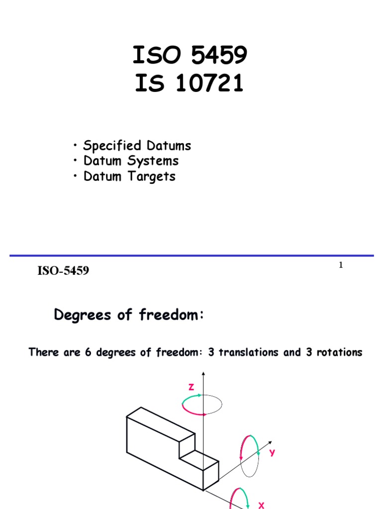 ISO 5459 IS 10721: - Specified Datums - Datum Systems - Datum Targets ...