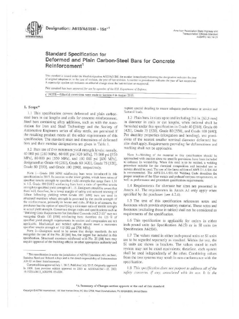 Astm A615 615m PDF | PDF