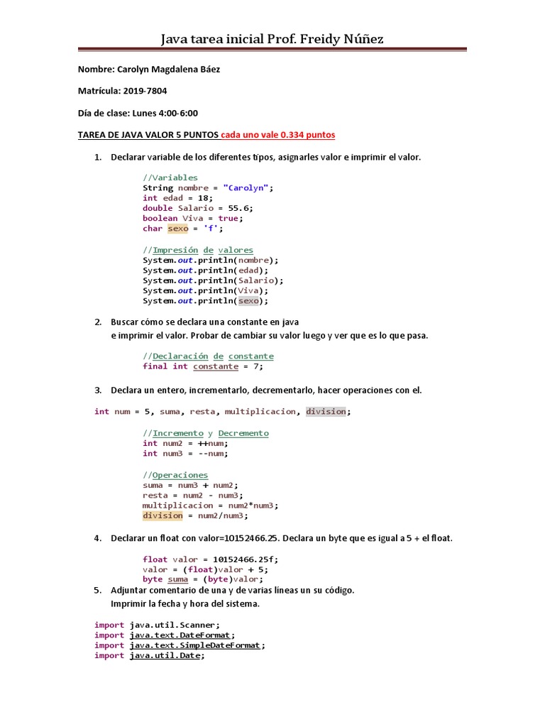 Tarea 1 | PDF | Java (lenguaje de programación) | Ingeniería de software