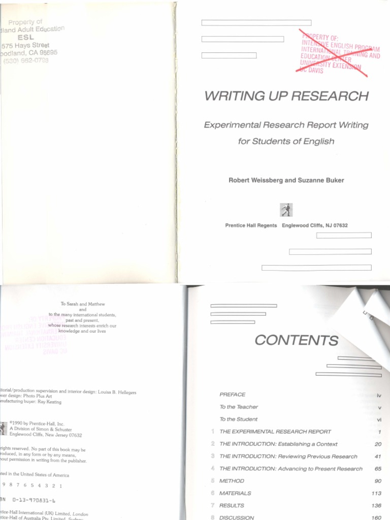 Writing Up Research - Experimental Research Report Writing For Students ...