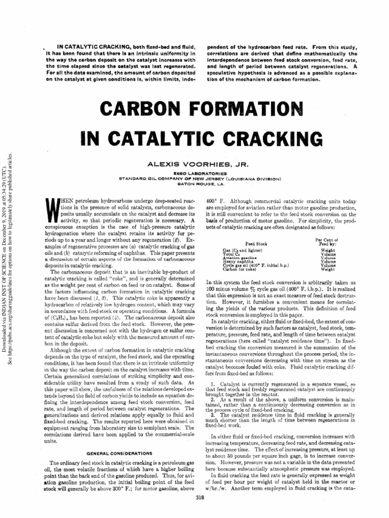 Carbon Formation | PDF | Cracking (Chemistry) | Catalysis