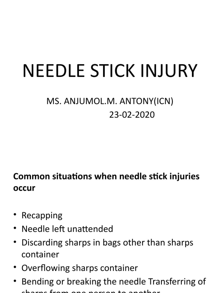 Needle Stick Injury | PDF | Hepatitis B | Public Health