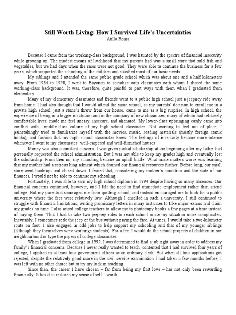 Still Worth Living: How I Survived Life's Uncertainties | PDF ...