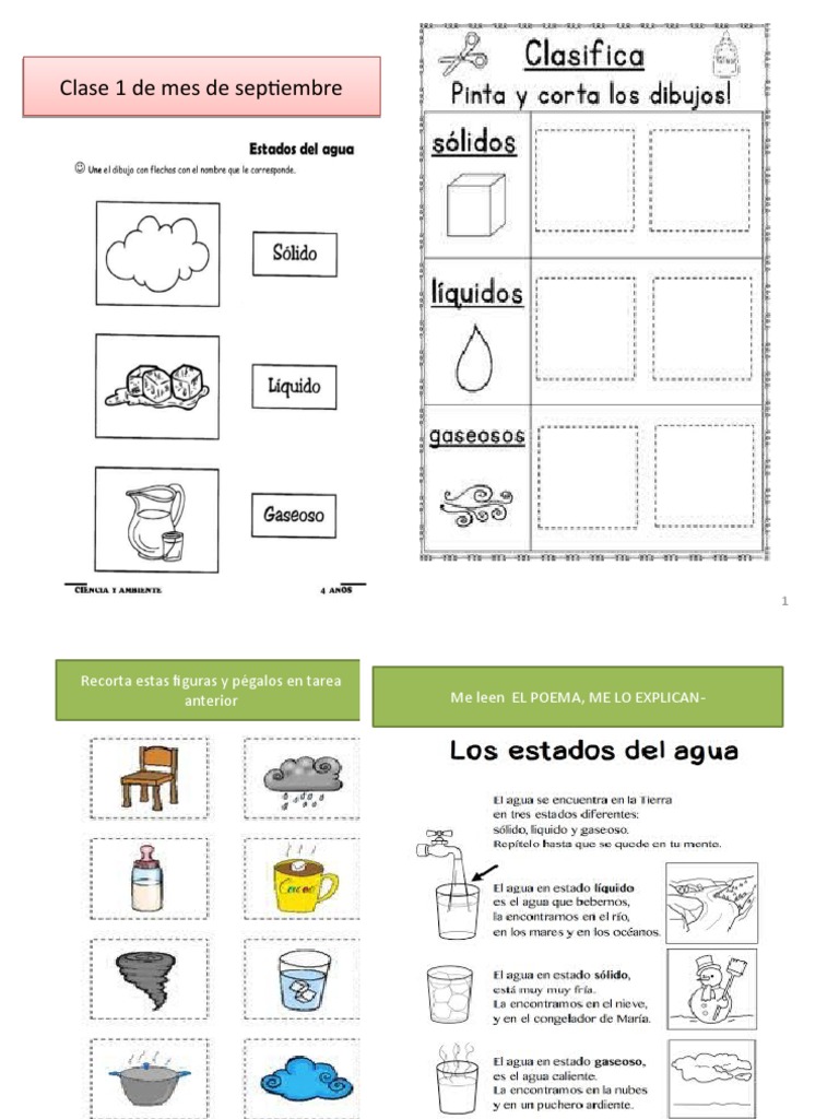 Secuencia Materiales Líquidos Solidos y Gaseosos para Primer Grado | PDF
