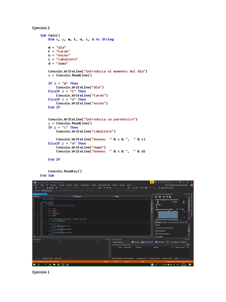 Ejercicio 2: Sub Dim As String | PDF