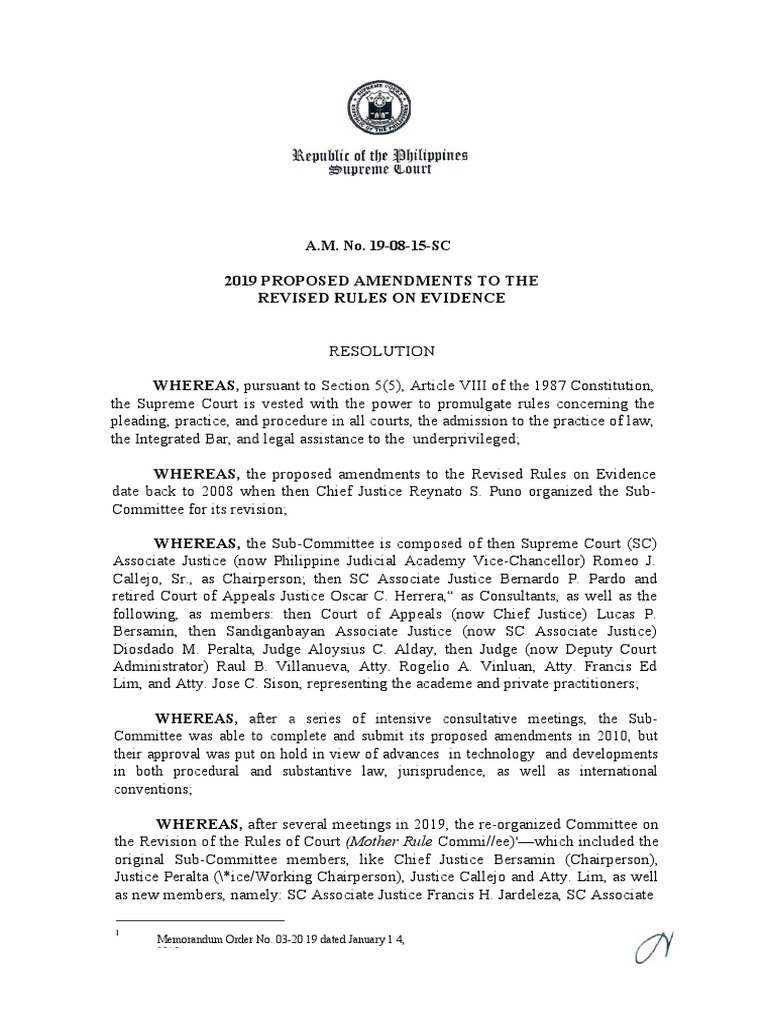 2019 Amendments: Proposed Revised | PDF | Burden Of Proof (Law) | Hearsay