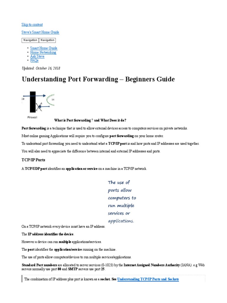 Understanding Port Forwarding | PDF | Port (Computer Networking) | Ip Address