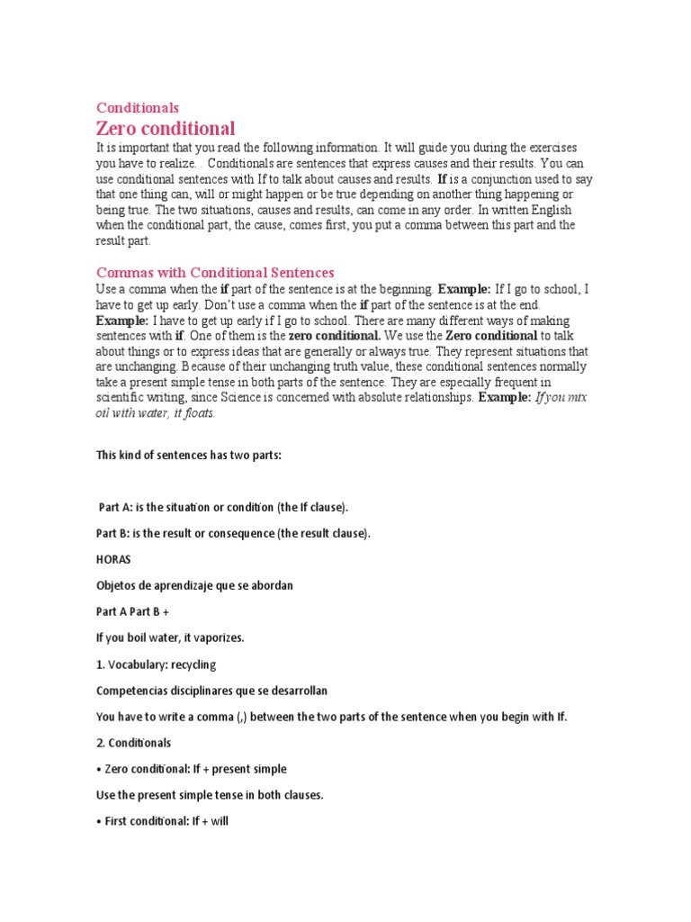 Zero Conditional: Conditionals | PDF | Linguistic Typology | Language Mechanics