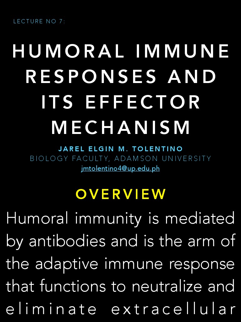 Humoral Immune Responses and Its Effector Mechanism | PDF | Humoral ...