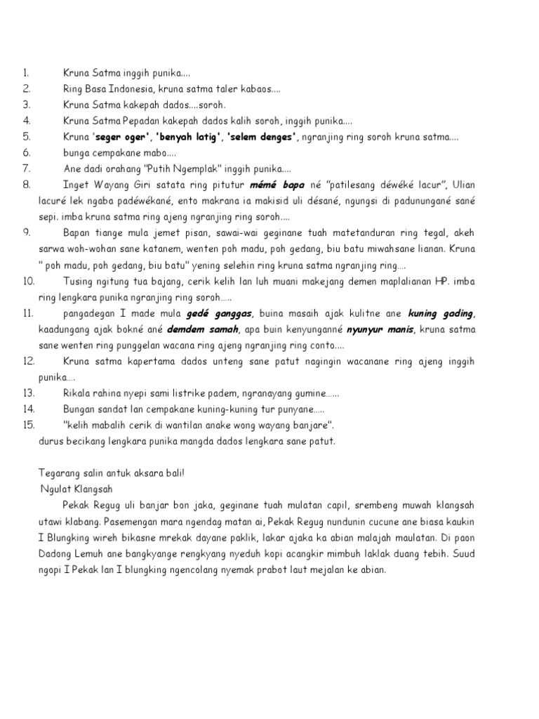Kruna Satma Inggih Punika | PDF