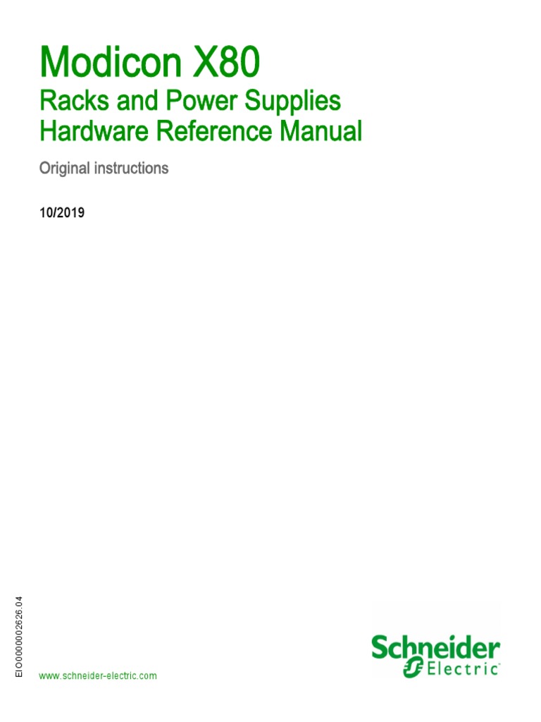 Modicon X80: Racks and Power Supplies Hardware Reference Manual | PDF ...