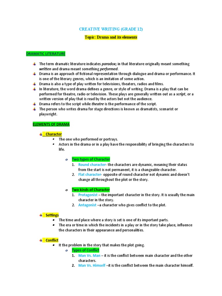 Topic: Drama and Its Elements: Dramatic Literature | PDF | Play ...