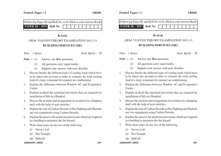 AR606 AR606: (Sem. Vi) Even Theory Examination 2012-13 (Sem. Vi) Even ...