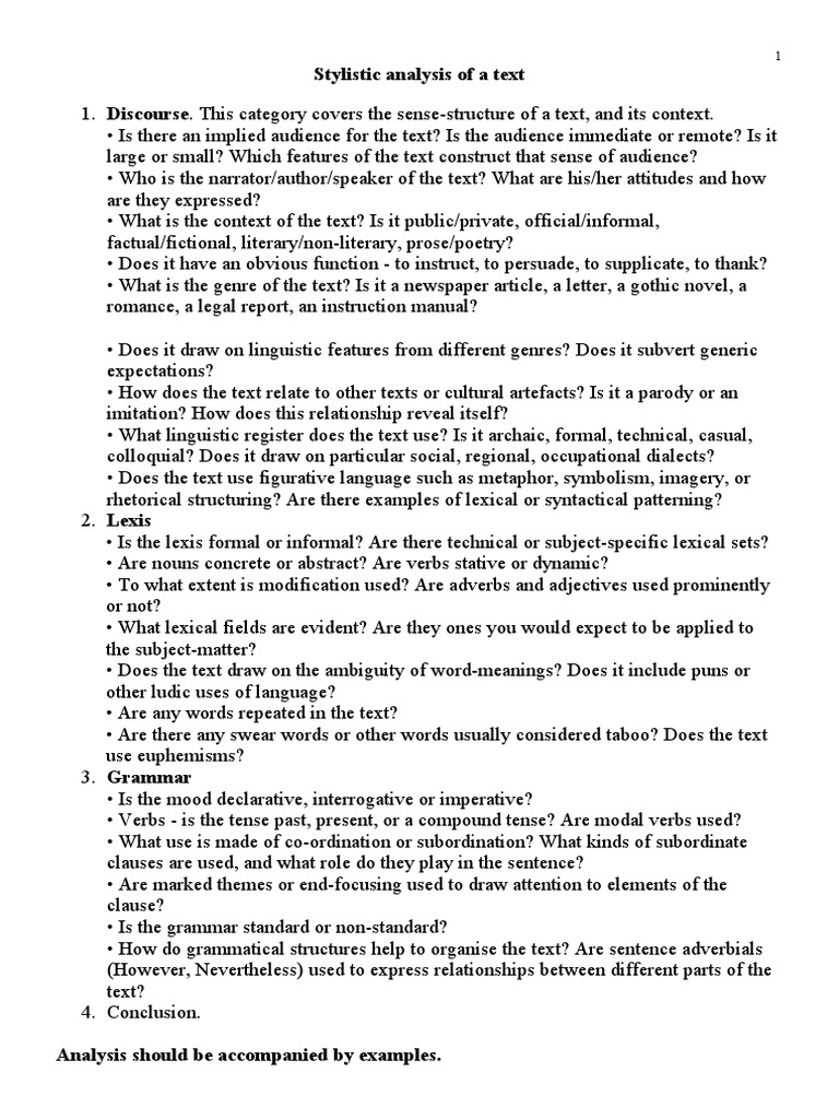 Stylistic Analysis of A Text | PDF | Grammatical Tense | Verb