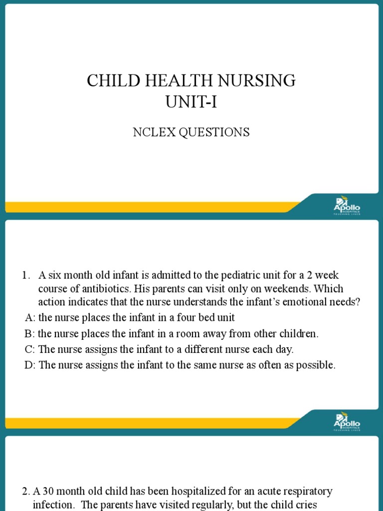 Child Health Nursing Unit-I: Nclex Questions | Download Free PDF ...