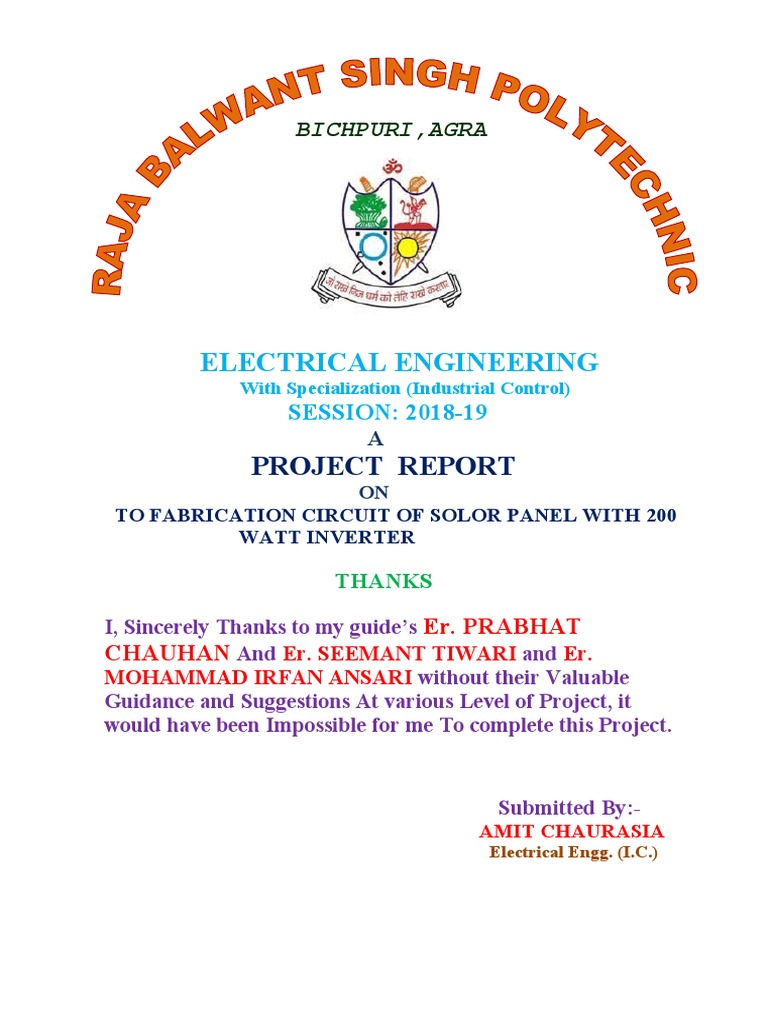 Electrical Engineering: Project Report | PDF