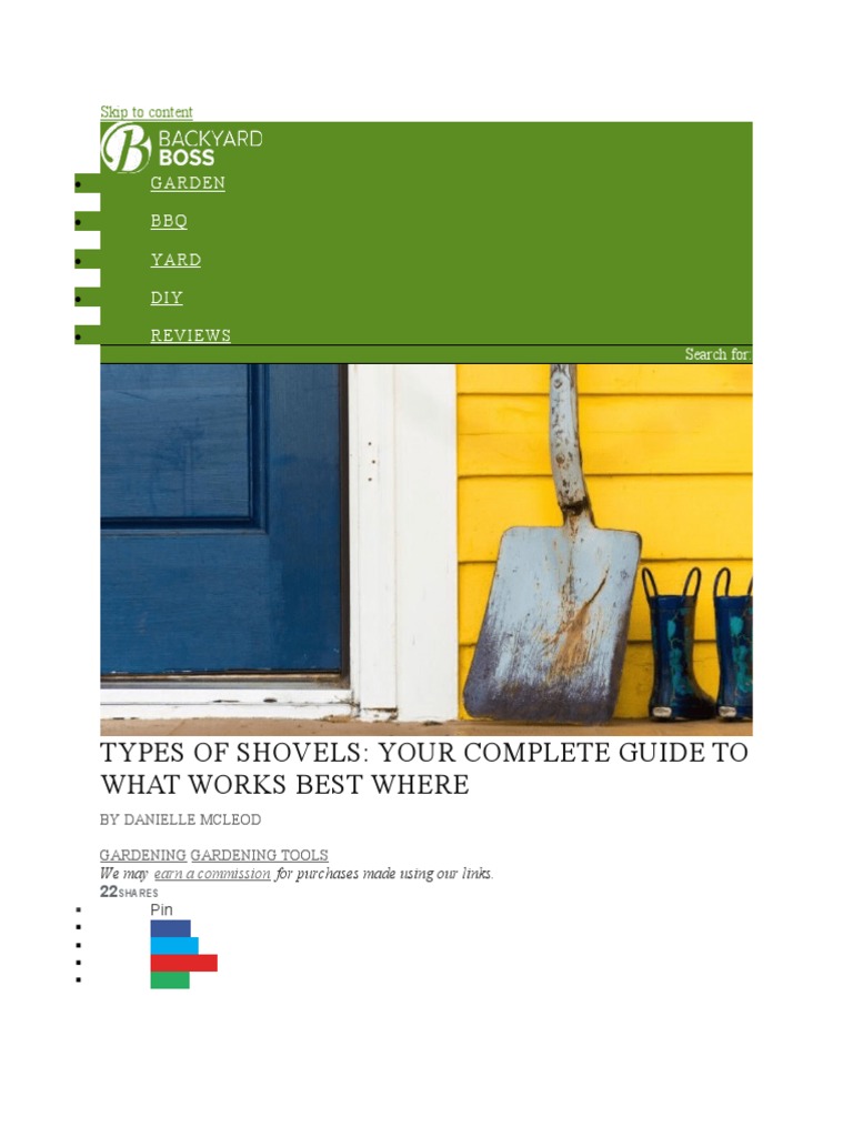 Types of Shovels: Your Complete Guide To What Works Best Where | PDF ...