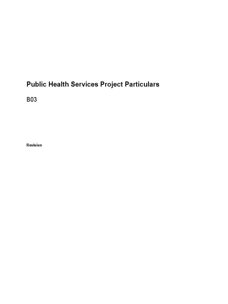 B03 Public Health Services Project Particulars | PDF | Specification (Technical Standard ...