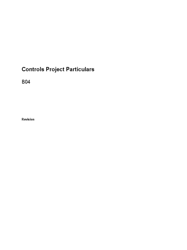 B04 Controls Project Particulars | PDF | Technology & Engineering