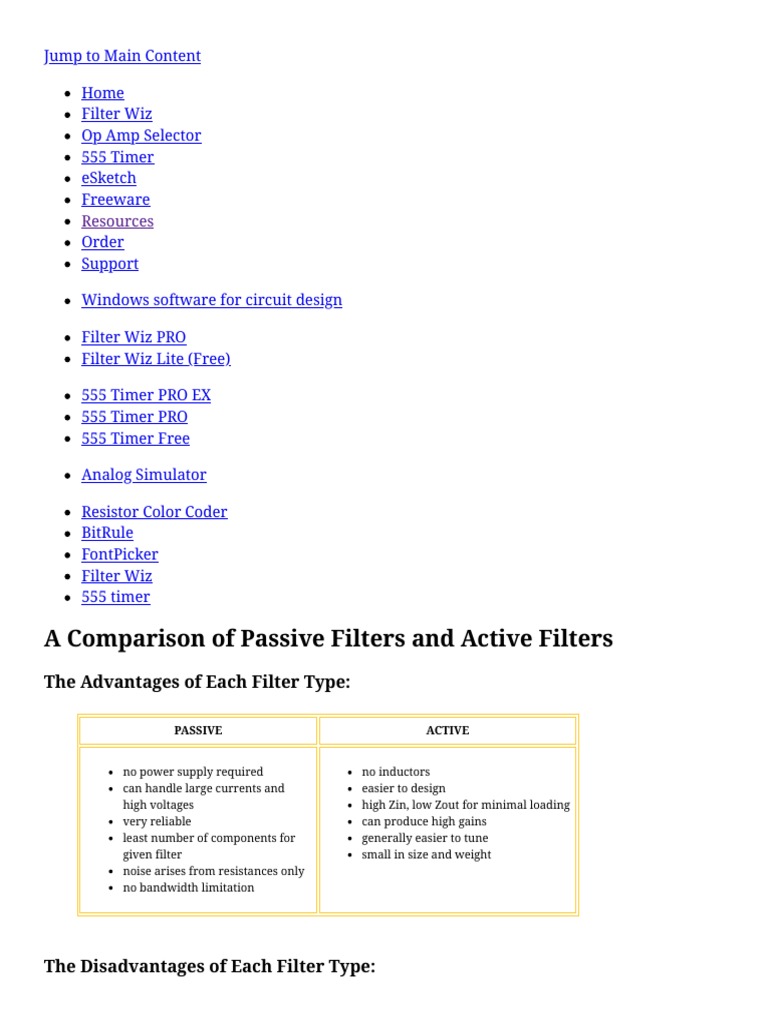 A Comparison of Active and Passive Filters | PDF