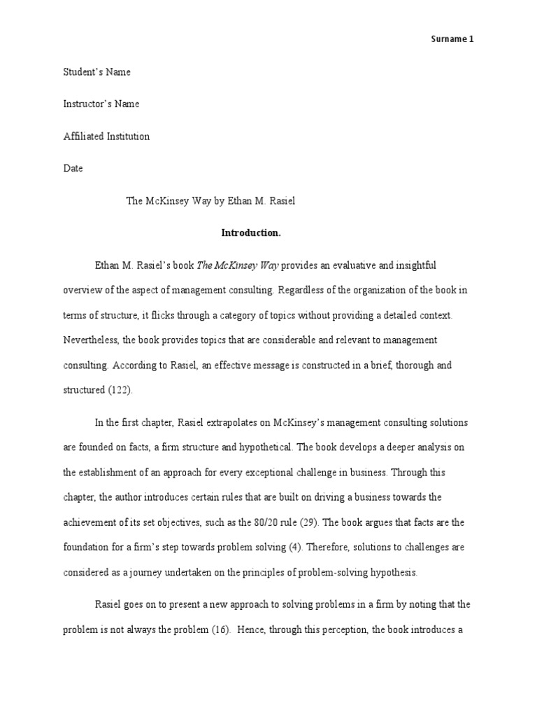 The McKinsey Way | PDF | Mc Kinsey & Company | Consultant