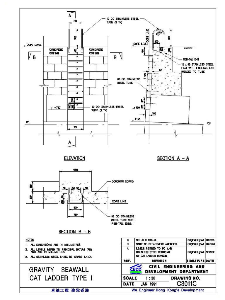 Ic3011c Gravity Seawall Cat Ladder Type I (Hong Kong CEED Standard ...