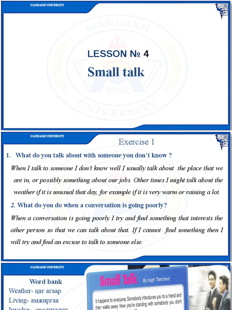 Unit 3 Small Talk | PDF