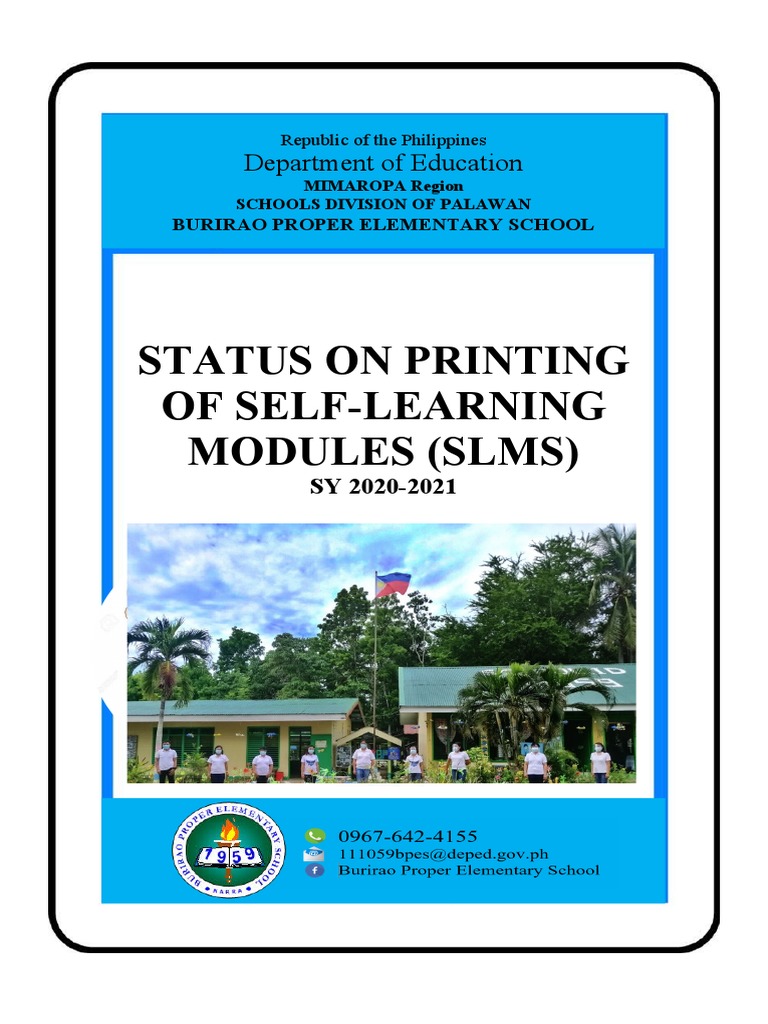 Status On Printing of Self-Learning Modules (SLMS) | PDF
