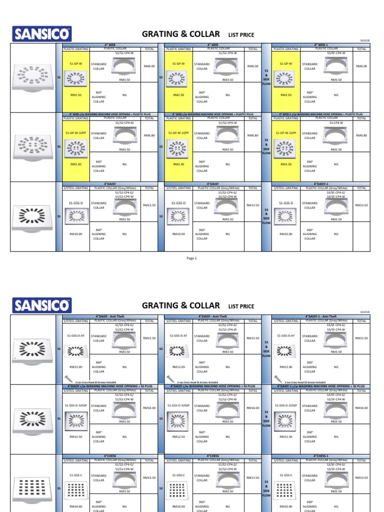 Grating & Collar: List Price | PDF | Building Materials | Nature