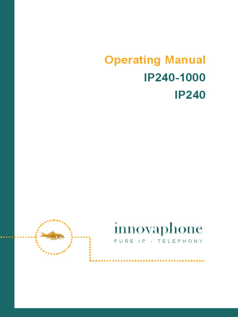 Operating Manual: IP240-1000 IP240 | PDF | Telephone | Menu (Computing)