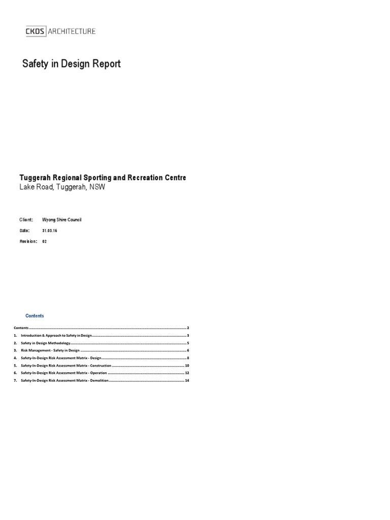 Safety in Design Report PDF | PDF | Occupational Safety And Health ...