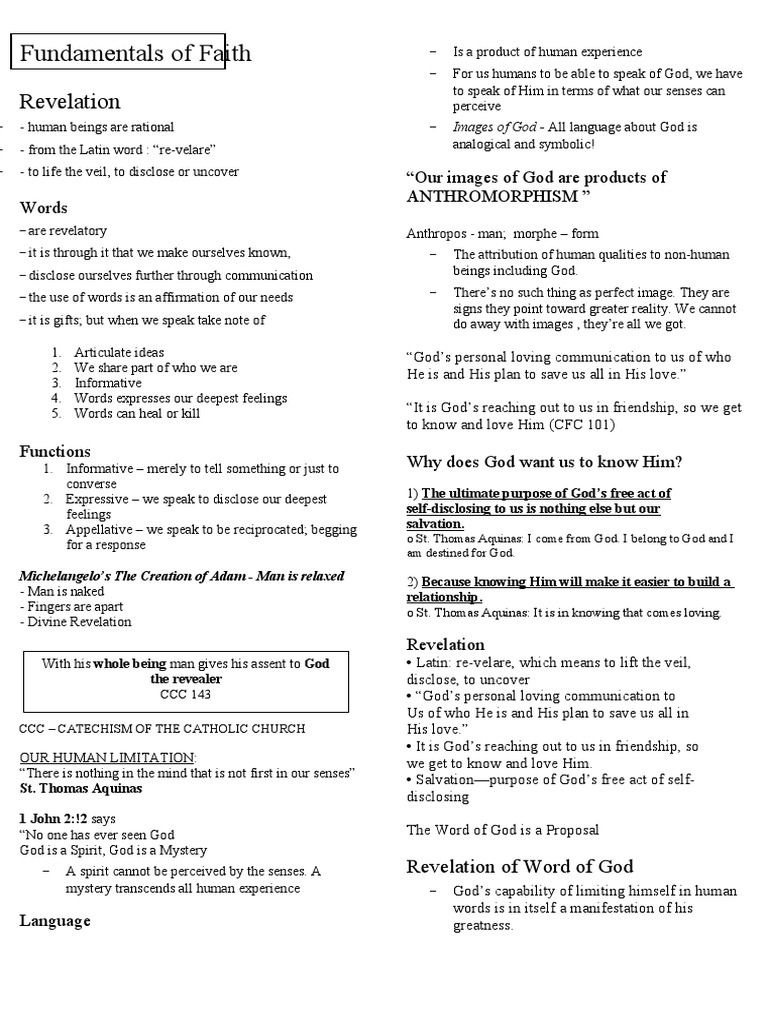 Fundamentals of Faith | PDF | Revelation | Thomas Aquinas