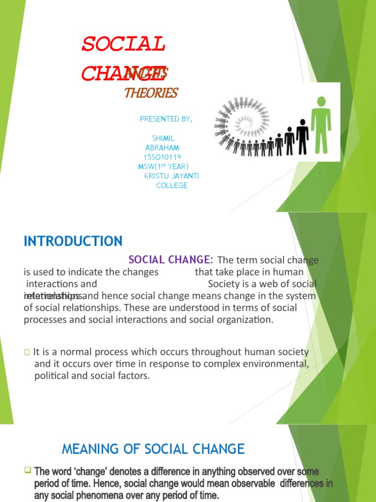 Theories of Social Change Explained | PDF | Evolution | Sociocultural ...
