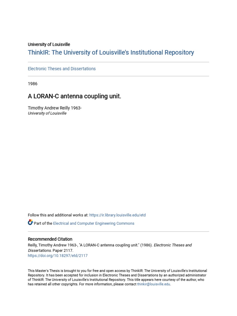 A LORAN-C Antenna Coupling Unit. | PDF | Amplifier | Field Effect ...
