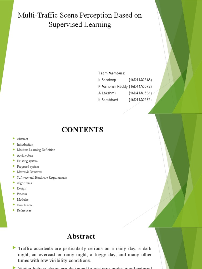 Multi-Traffic Scene Perception Based On Supervised Learning | PDF ...