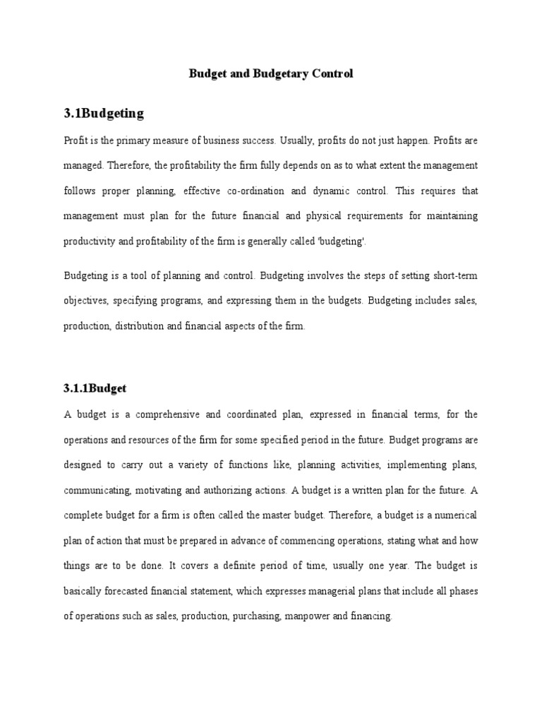Budgetary Control Techniques | PDF | Cash Flow Statement | Budget