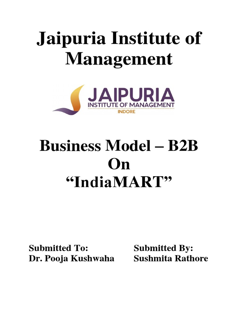 B2B - Sushmita Rathore PDF | PDF | E Commerce | Retail