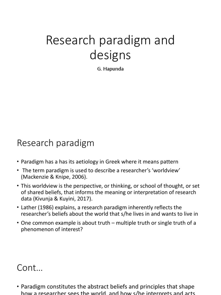 Research paradigm designs | PDF | Phenomenology (Philosophy) | Research ...