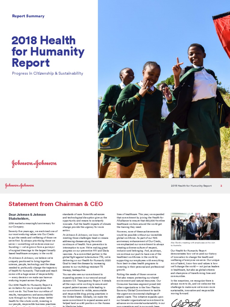 Johnson Johnson 2018 Health For Humanity Report Summary | PDF ...