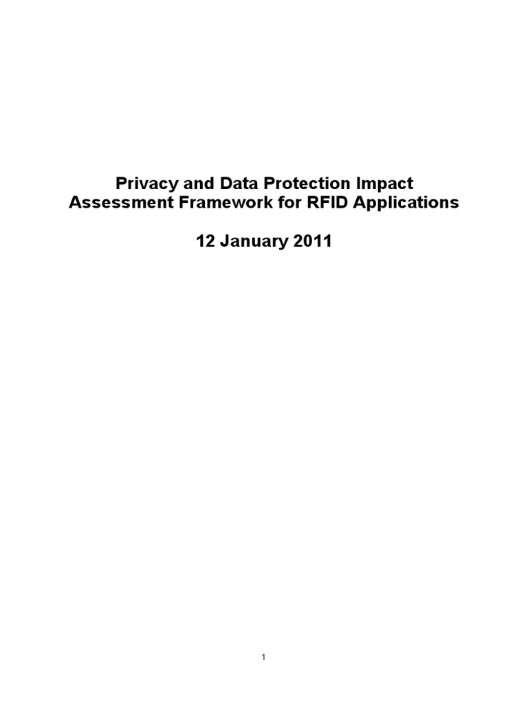 RFID Privacy Impact Assessment Framework | PDF | Radio Frequency ...