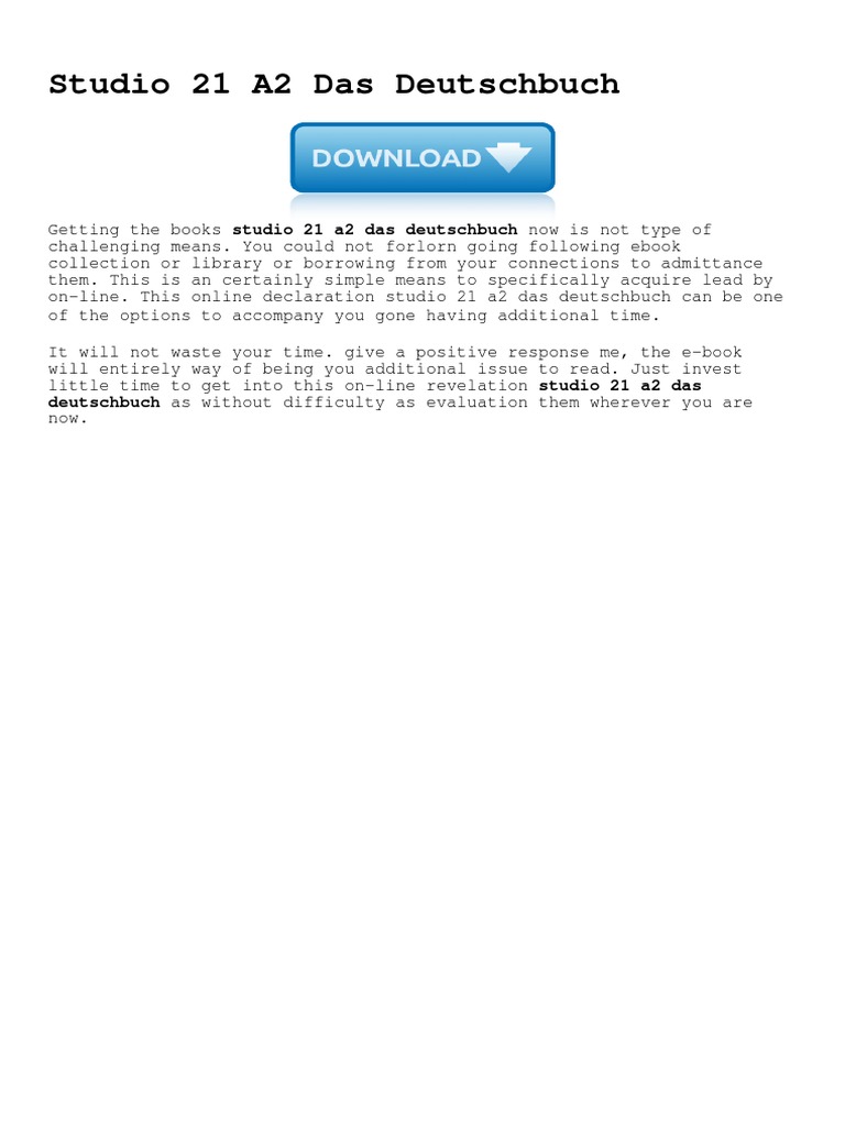 Studio 21 A2 Das Deutschbuch | PDF