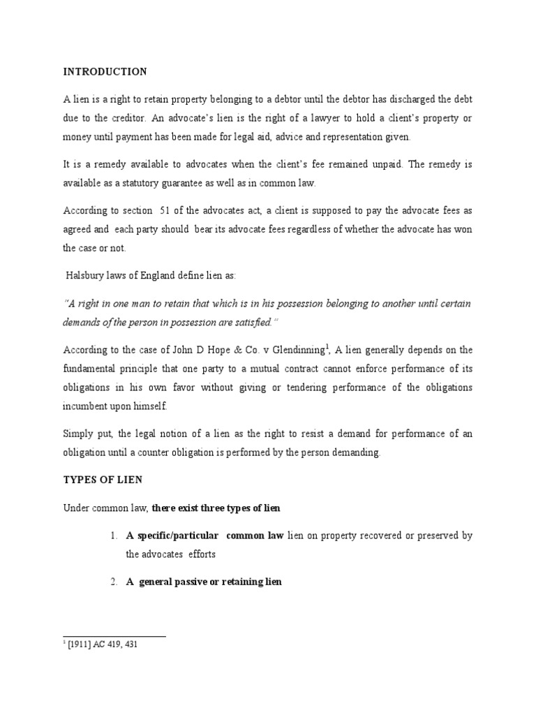 Professional Ethics - Lien | PDF | Lien | Advocate