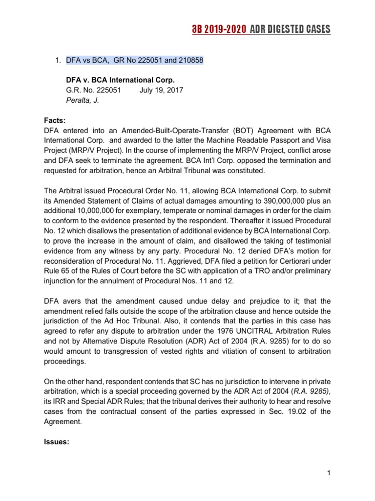 Adr Digest Pool | PDF | Alternative Dispute Resolution | Arbitration