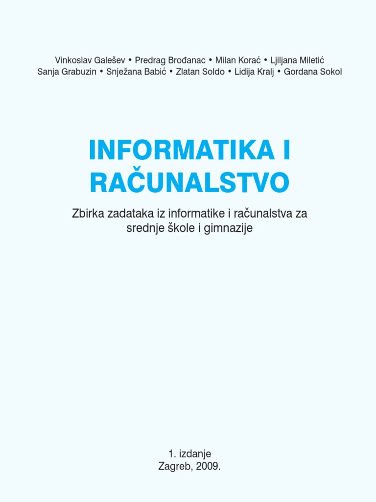 Zbirka Iz Informatike Za Srednju Skolu PDF | PDF