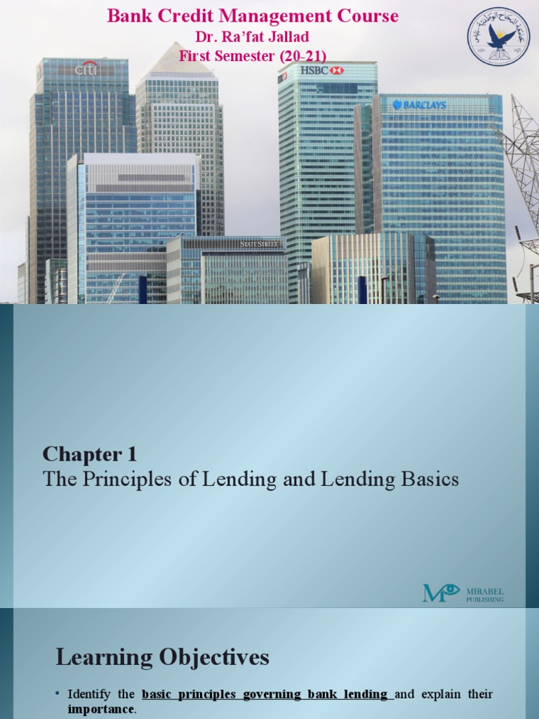 CALM4e Slides Ch01 | PDF | Loans | Credit