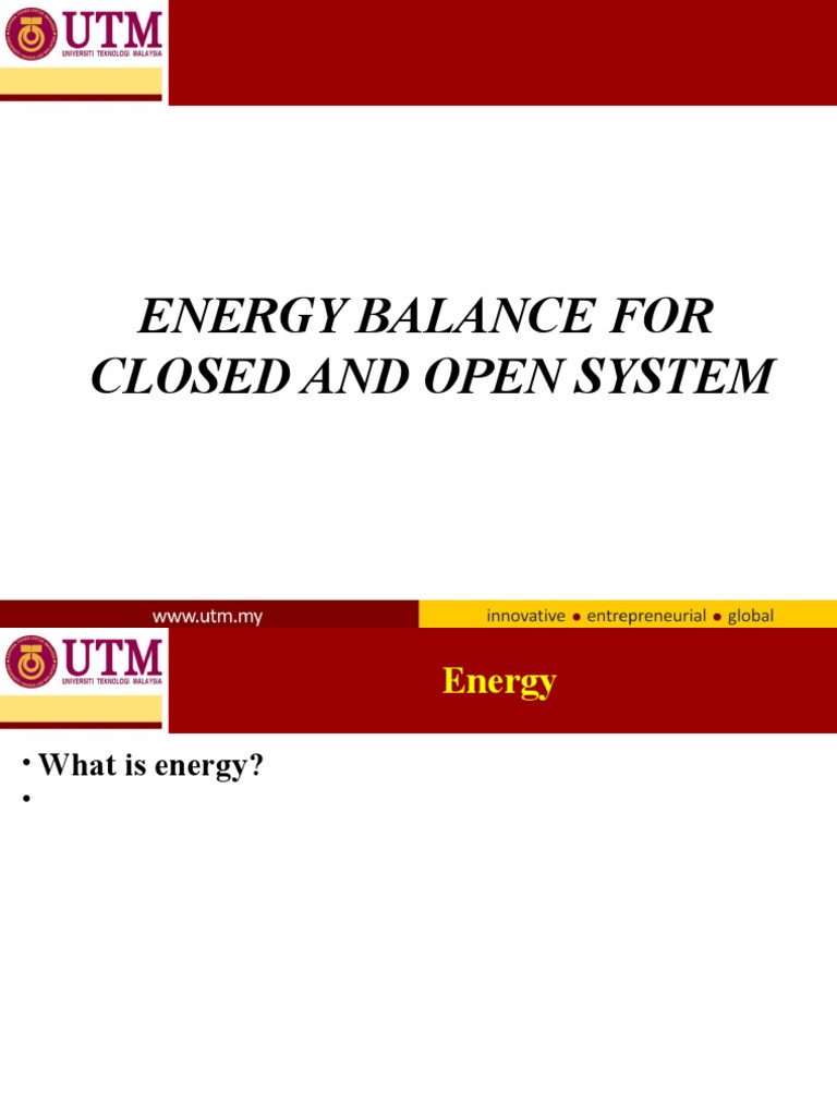 Energy Balance in Open and Closed Systems | PDF | Enthalpy | Heat