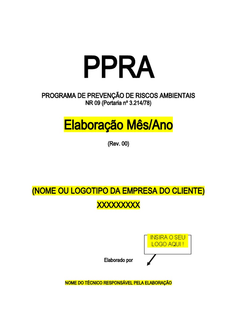 PPRA Modelo de Documento | PDF | Laboratórios | Ambiente natural