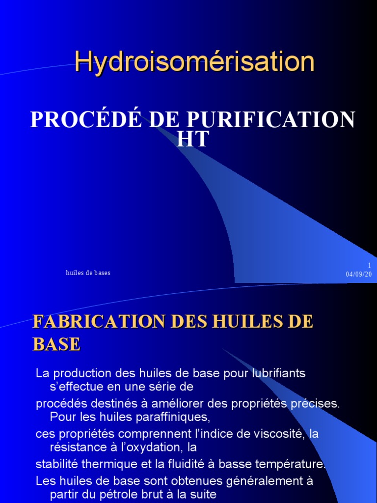 Hydroisomérisation | PDF | Huile de moteur | Piston