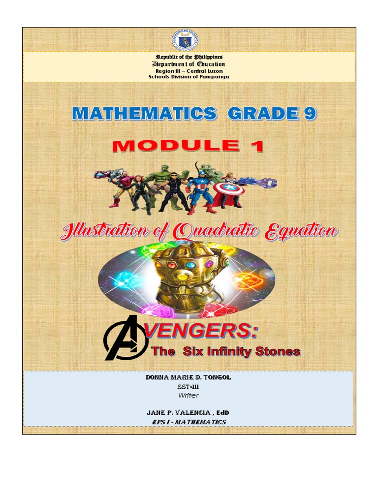 Math Grade 9 Q1 - MODULE1L1 - Illustrates-Quadratic-Equations PDF | PDF ...