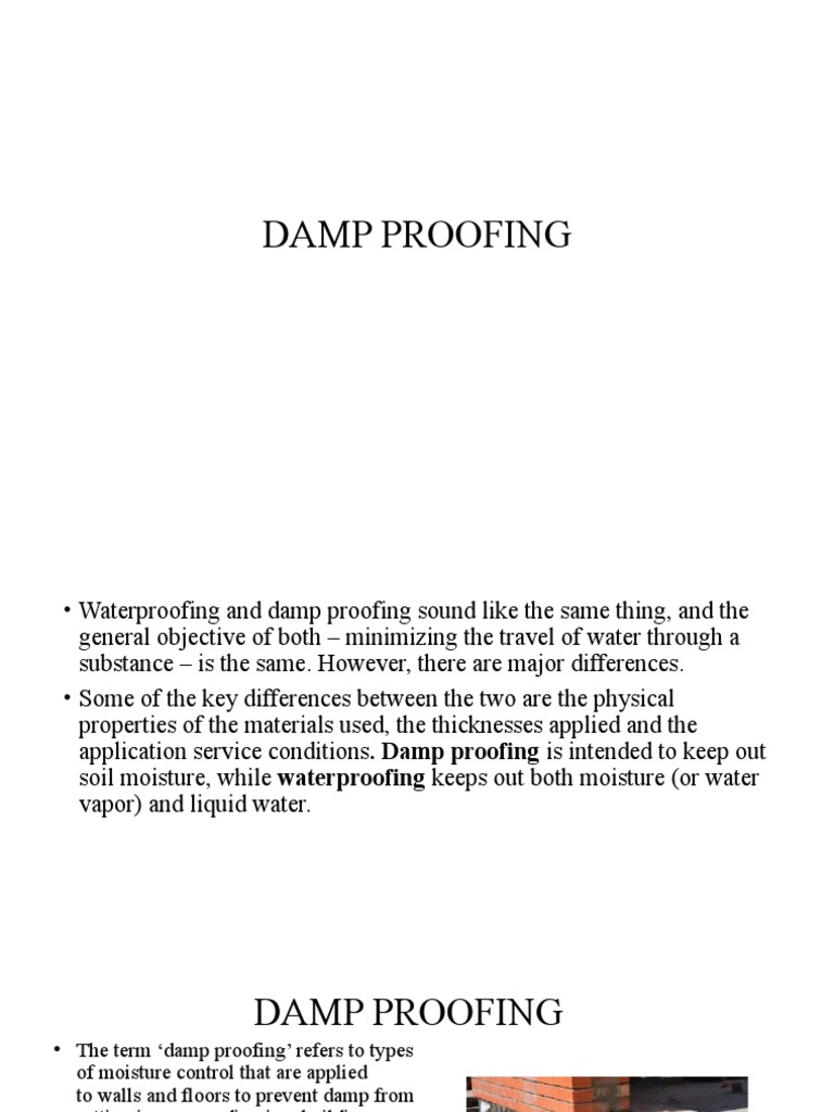 Damp Proofing | PDF | Building Engineering | Building Materials